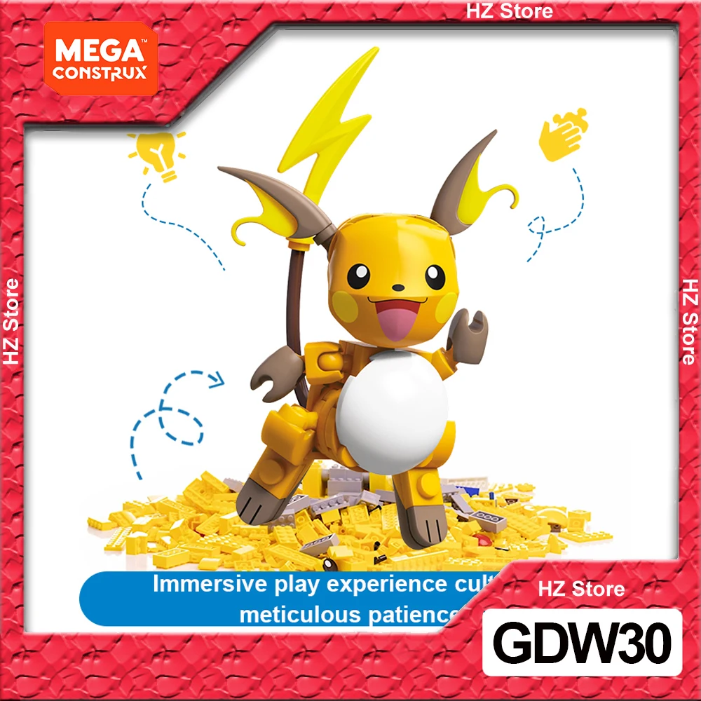Mega builx Pokemon Raichu, figuras de personajes de construcción, MEGA ...