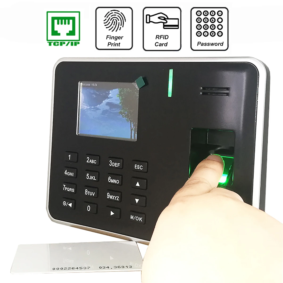 Tcp/ip Fingerprint & Rfid Card Time Clock Recorder Attendance Employee Biometric Attendance ...