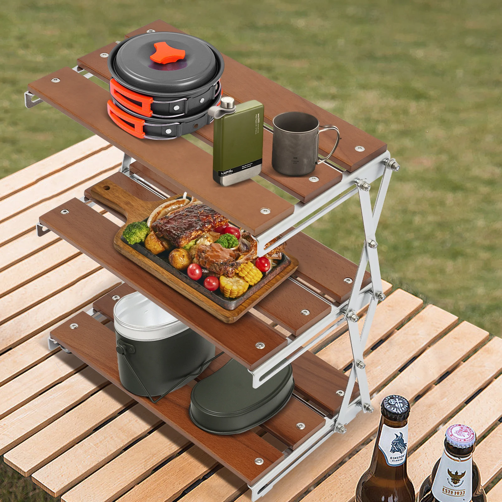 Portable-Camping-Kitchen-Table-Picnic-Cabinet-Folding-Cooking-Storage ...