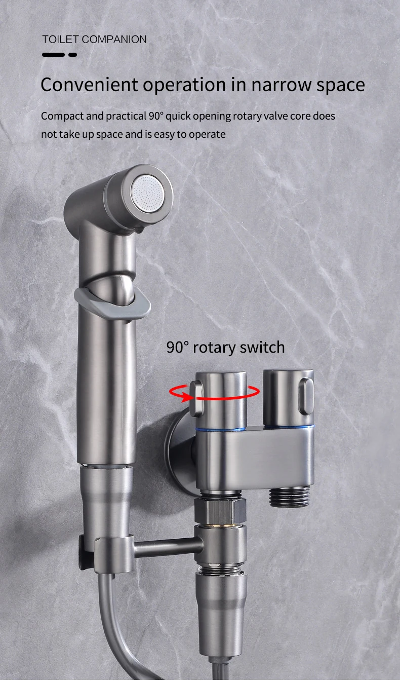 Toilet Spray Faucet with Angle Valve - FaucetBazaar 1
