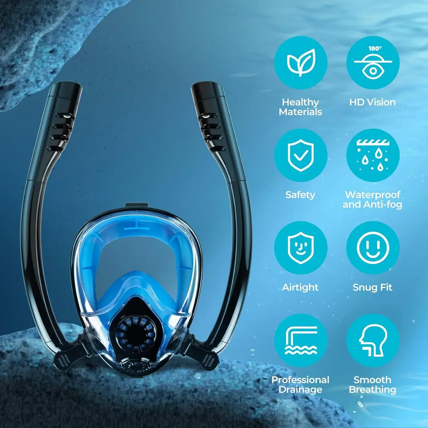 GOYOJO Diving Tank & Full-Face Mask & Adapter, 0.5L Portable Mini Scuba ...