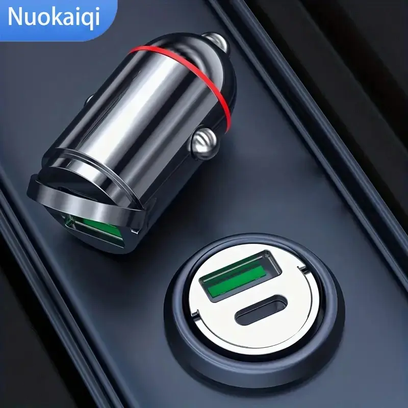 New-Car-Pull-Ring-Car-Charger-PD-usb-Fast-Charge-Mini-Hidden-66W-Flash ...