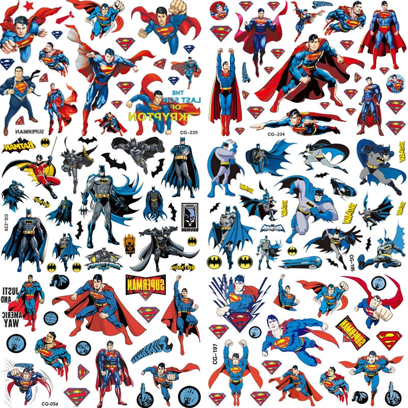Superman Batman Sticker Laptop Skin Schoolbag Sticker Justice League ...