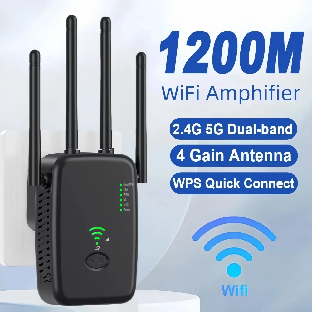 1200Mbps-WiFi-Repeater-Wireless-Extender-WiFi-Booster-5G-2-4G-Dual-band ...