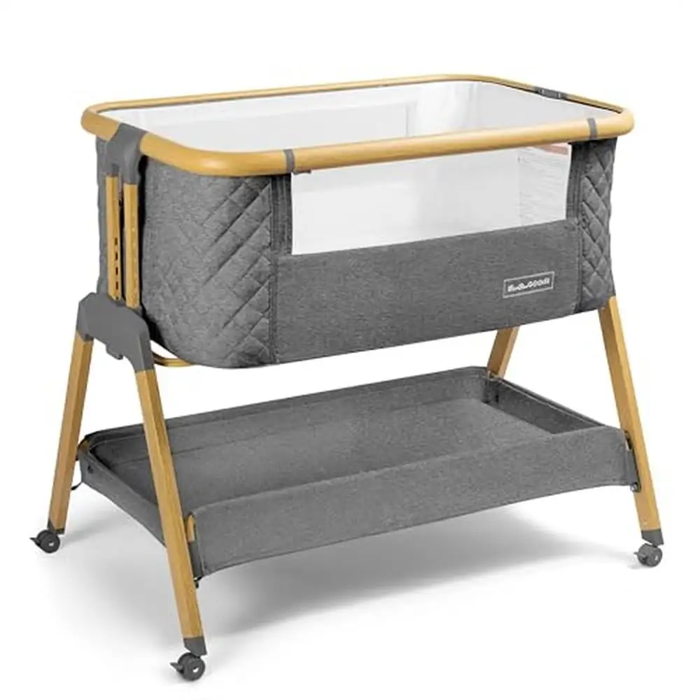 3-in-1-Adjustable-Heights-Baby-Bedside-Sleeper-with-Foam-Mattress ...