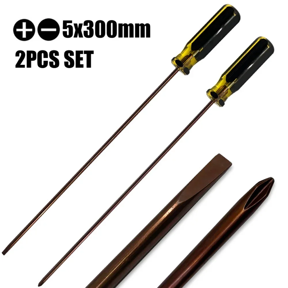 12Inch-Extended-Screwdriver-Long-Slotted-Cross-Screwdriver-Rubber ...