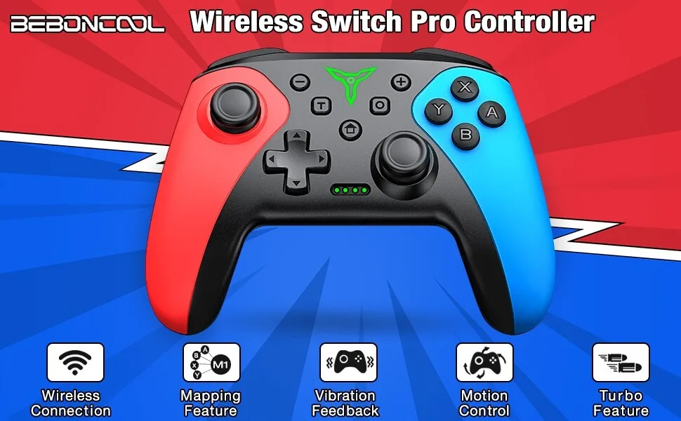 Dinofire Wireless Controller For Nintendo Switch With Wake-up Game Joy ...