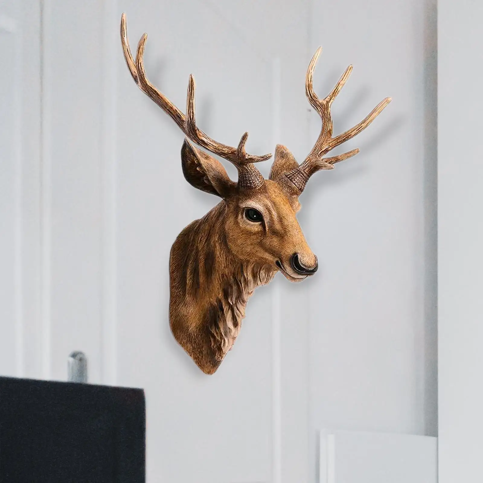Wall-Mounted-Deer-Head-Sculpture-Decor-Stag-Head-Animal-Head-Resin ...