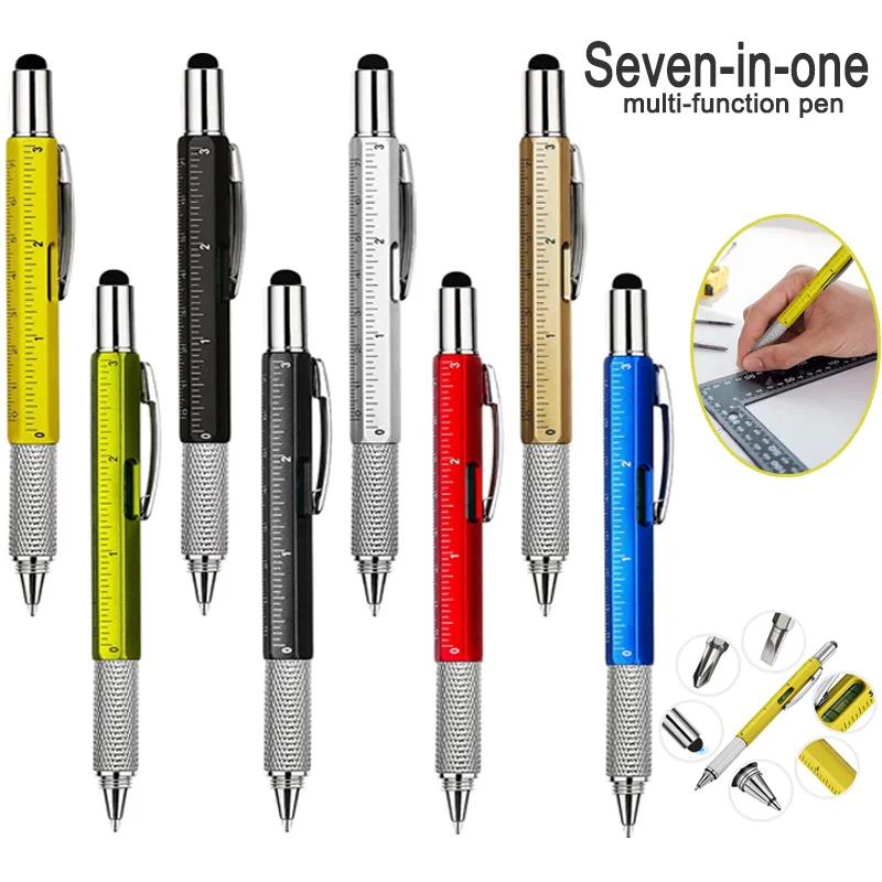 Gauged Pen|multifunctional 7-in-1 Pen Tool With Ruler, Screwdriver ...