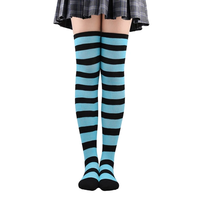 Long Striped Stockings Printed Femboy Thigh High Colorful Long Socks ...