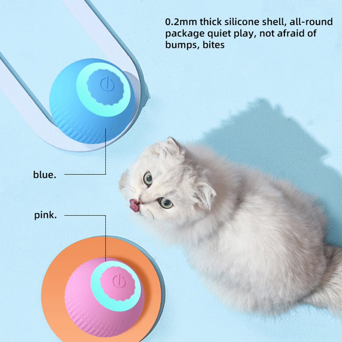Cat Toy Ball, Cat Toy Ball Smart Cat Toy Automatic Rolling Ball, Self ...