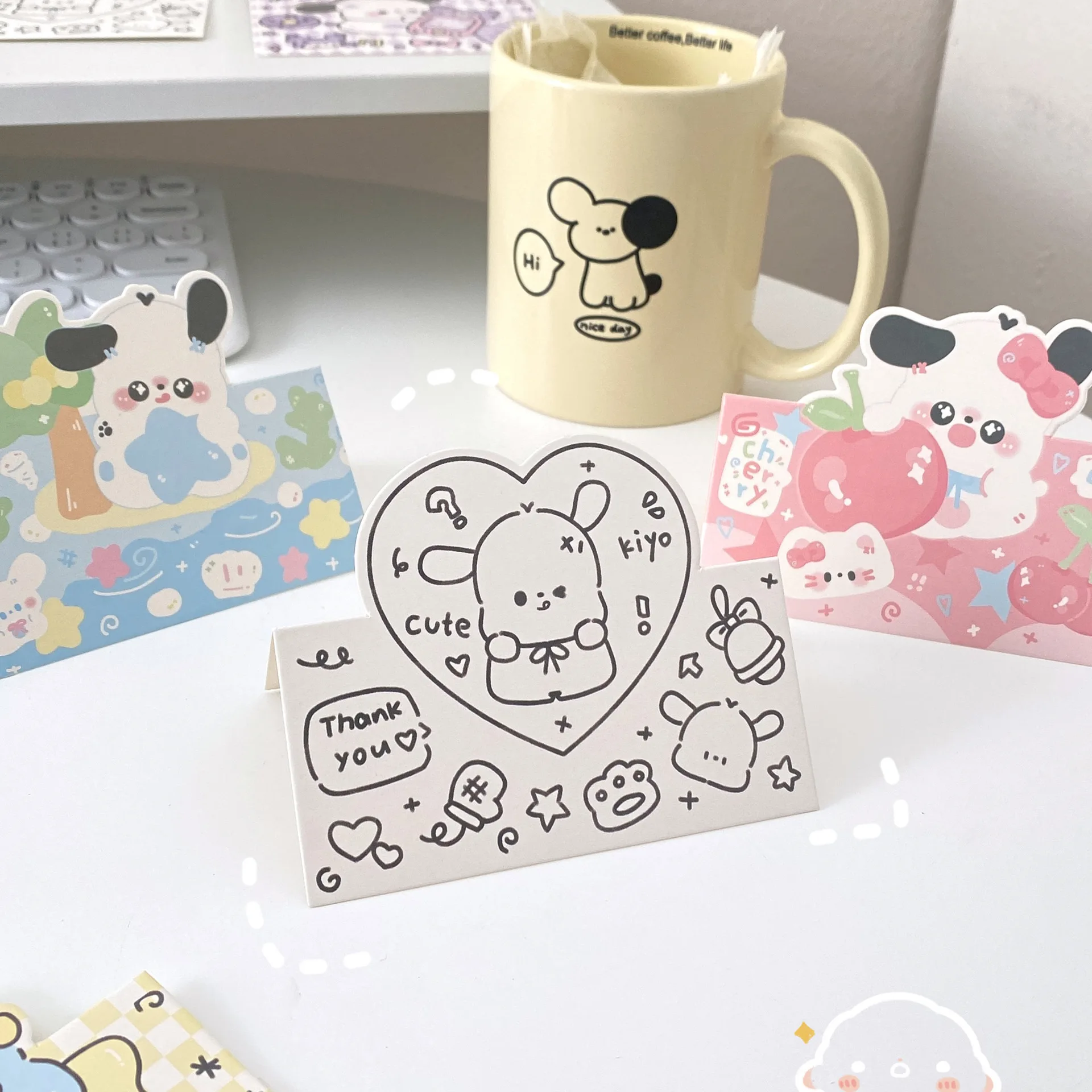 50pcs/lot Cute Folding Paper Cards for Handmade Stationery Packaging ...