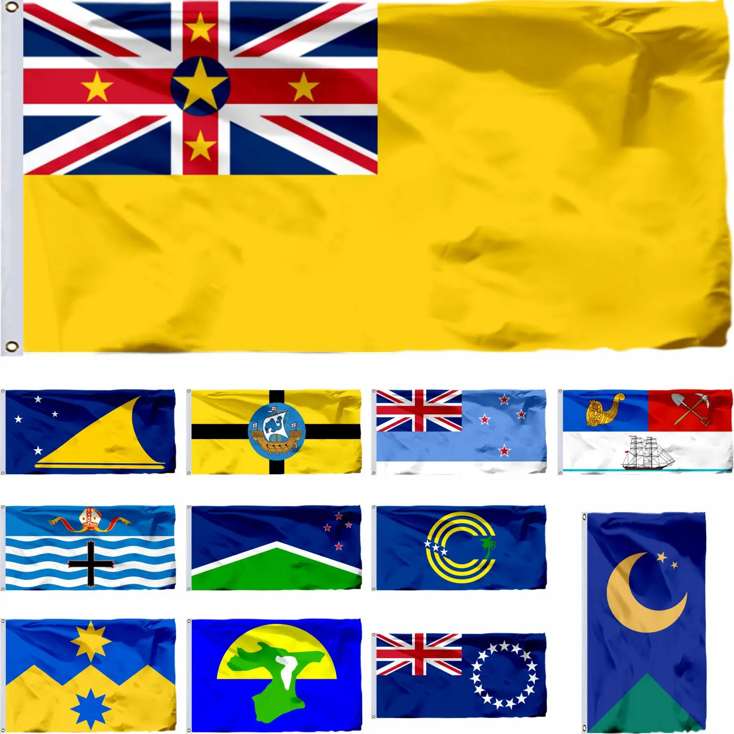 New Zealand Flags | Dependency Banner | Flag Tokelau | Niue Flag - New Flag 3x5ft Banner ...