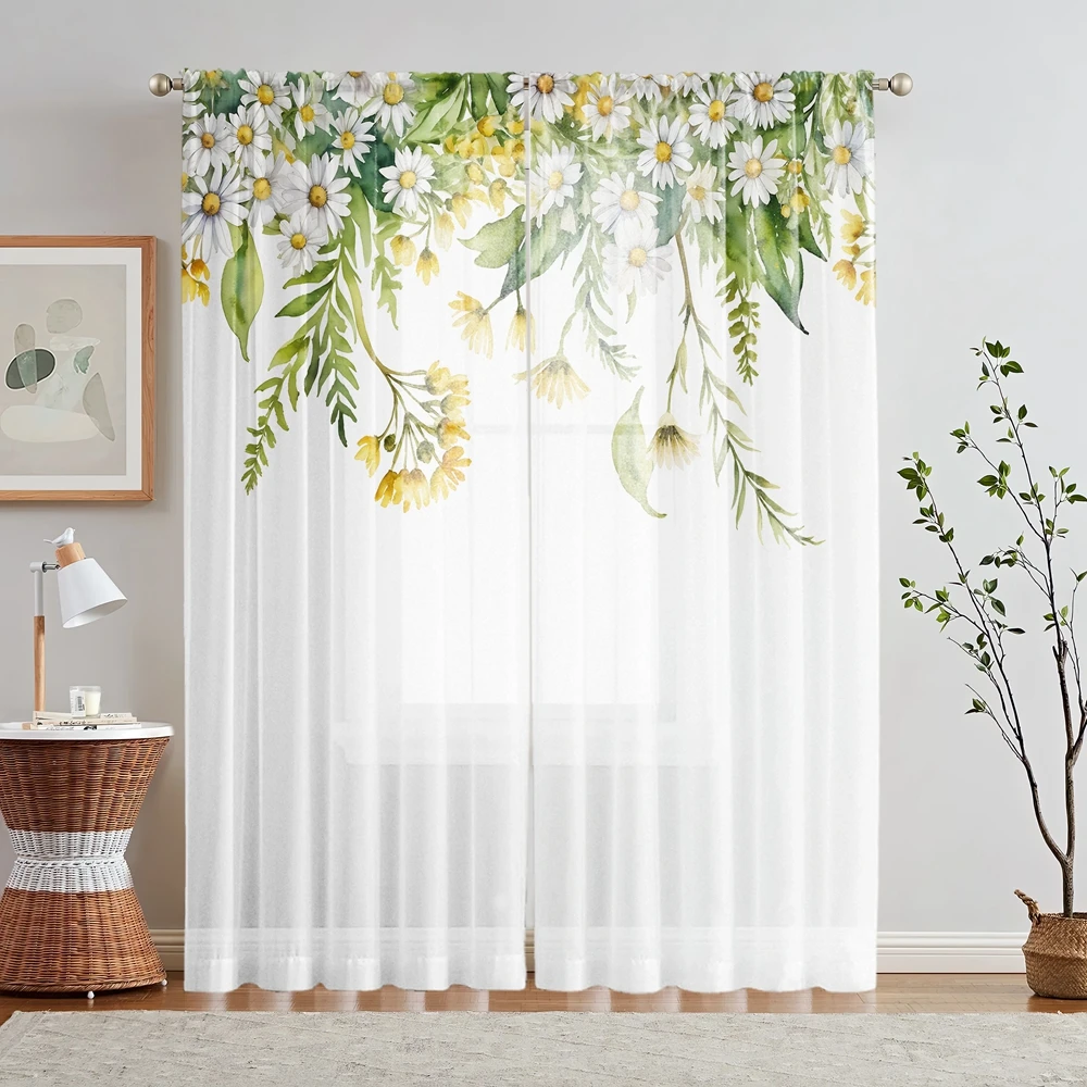 2pcs-HD-digital-fresh-small-white-flower-printed-window-screen-home ...