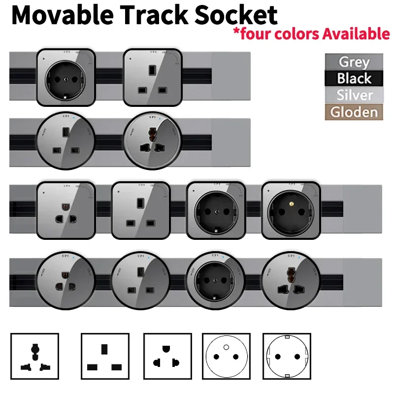 40-60-80-100cm-Movable-Power-Track-Socket-Wall-Electrical-Track-Outlets ...