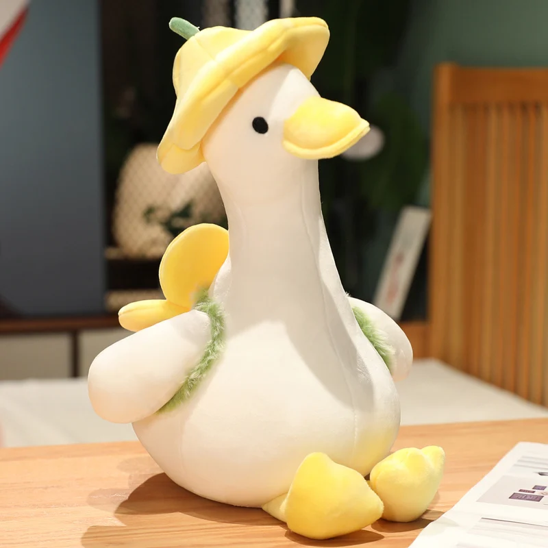 Cute-Fluffy-Duck-Plush-Toy-Animal-Cartoon-Dressed-Goose-Doll-Fashion ...