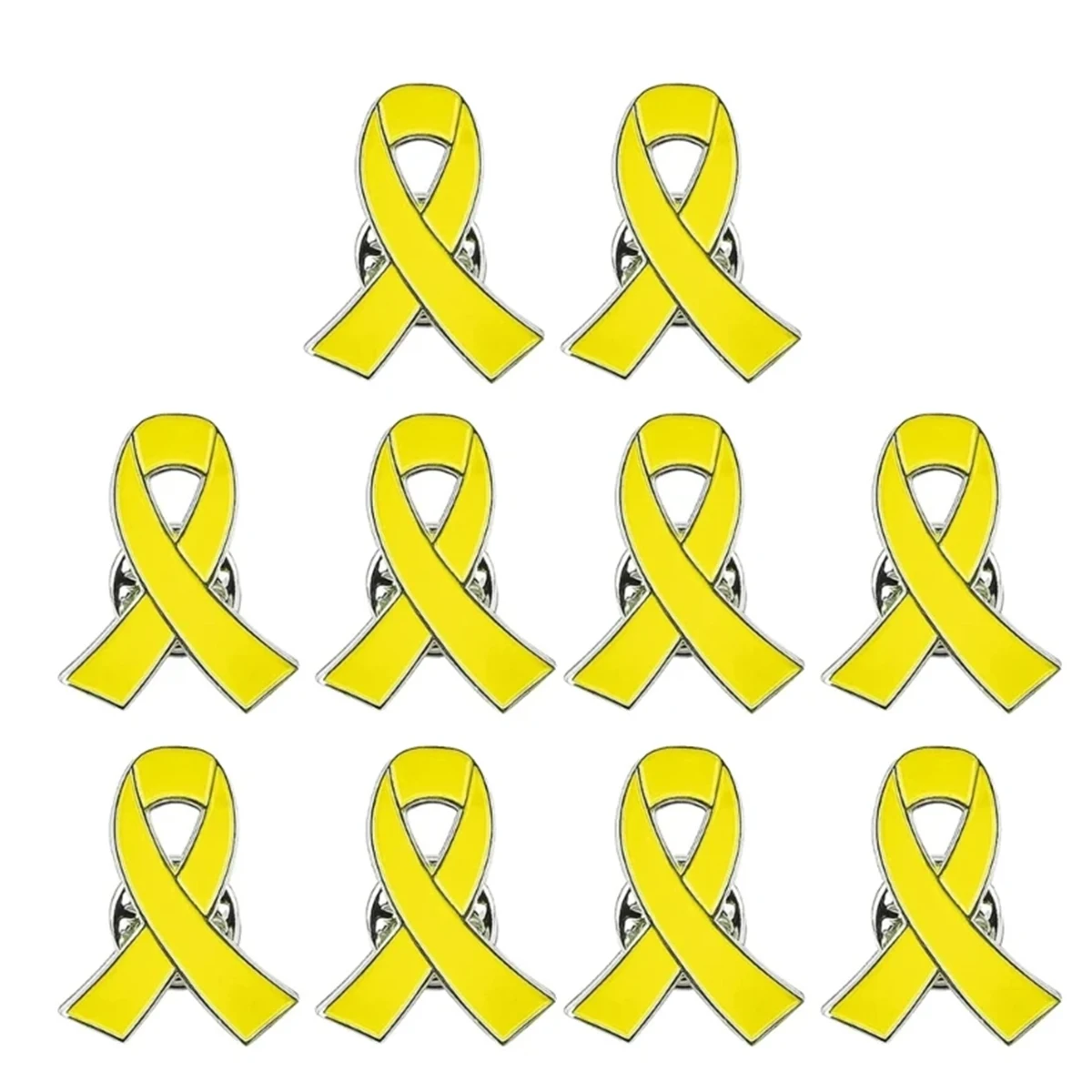 10PCS-Yellow-Ribbon-Pin-Enamel-Brooch-Pin-Anti-Violence-Lapel-Lanyard ...