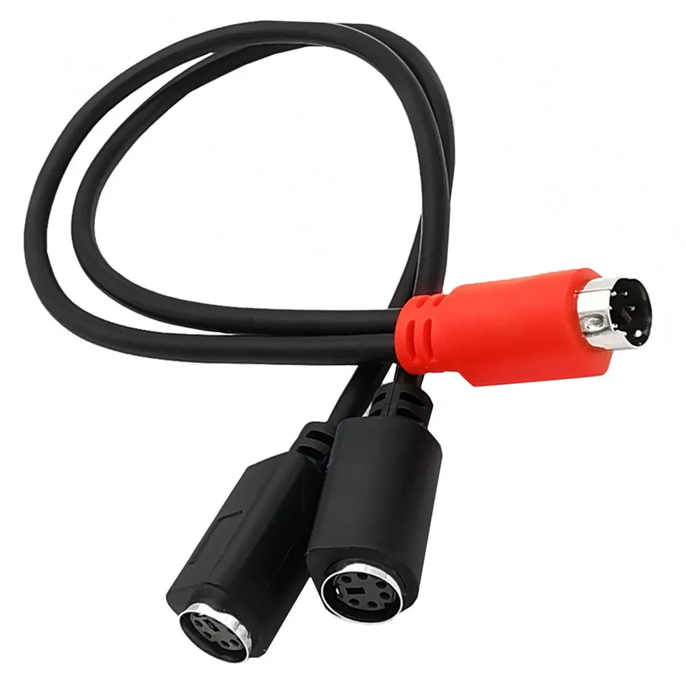 Mini DIN6 MDIN6 male to 2 female extension splitter Y cable PS/2 ...