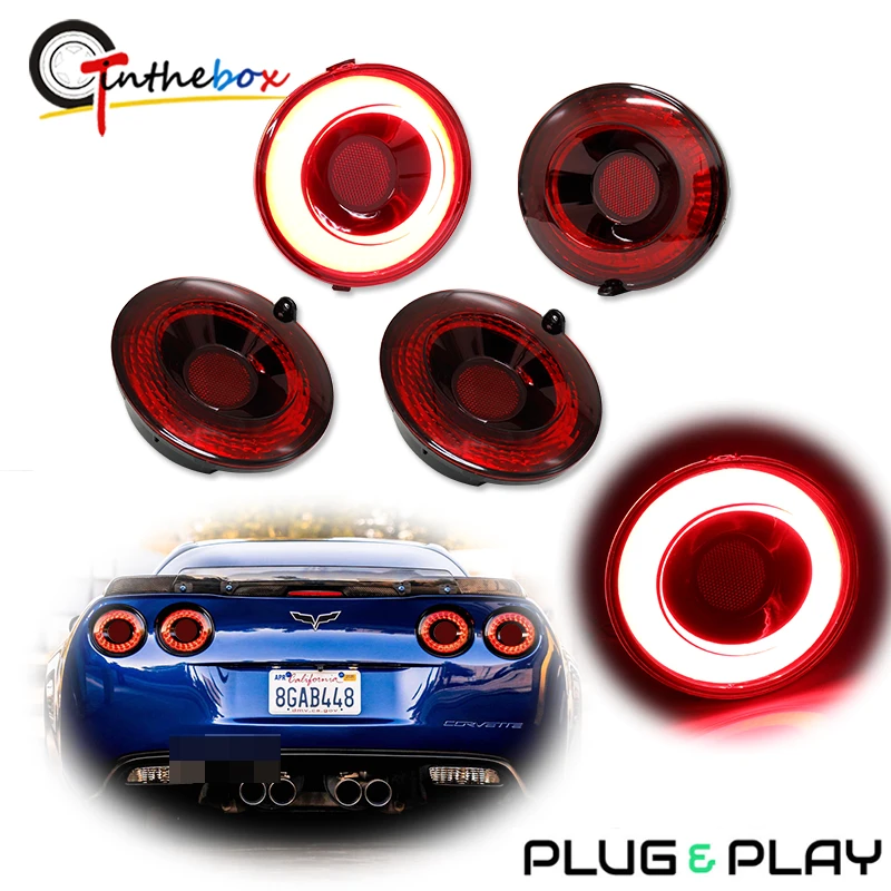 Gtinthebox Red LED Car Rear Tail Brake Turn Signal Lights + F1 Strobe 3rd Third Brake Lights For ...