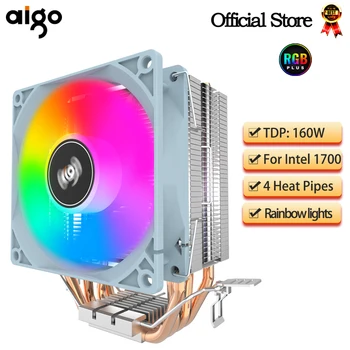 Aigo CPU Cooler 2 4 Heat Pipes PC Radiator Cooling 3PIN PWM Silent Rgb ...