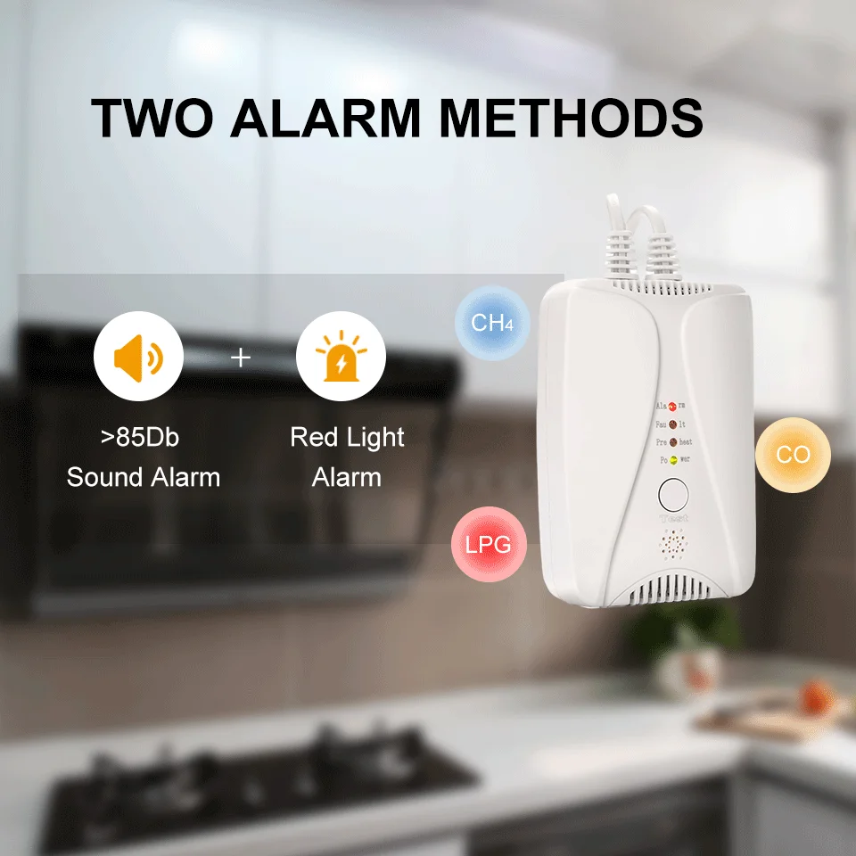 Gas And Carbon Monoxide Detector 4-in-1 Plug-in Gas & Carbon Monoxide ...