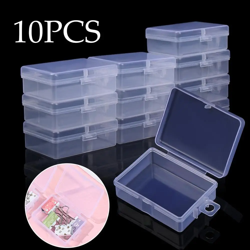 10Pcs-Mini-Boxes-Rectangle-Transparent-Plastic-Jewelry-Storage-Case ...