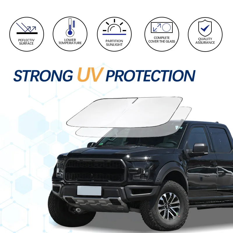 Windshield Sun Shade For Ford Ranger F150 F250 F350 T6 Sunshade Sun ...