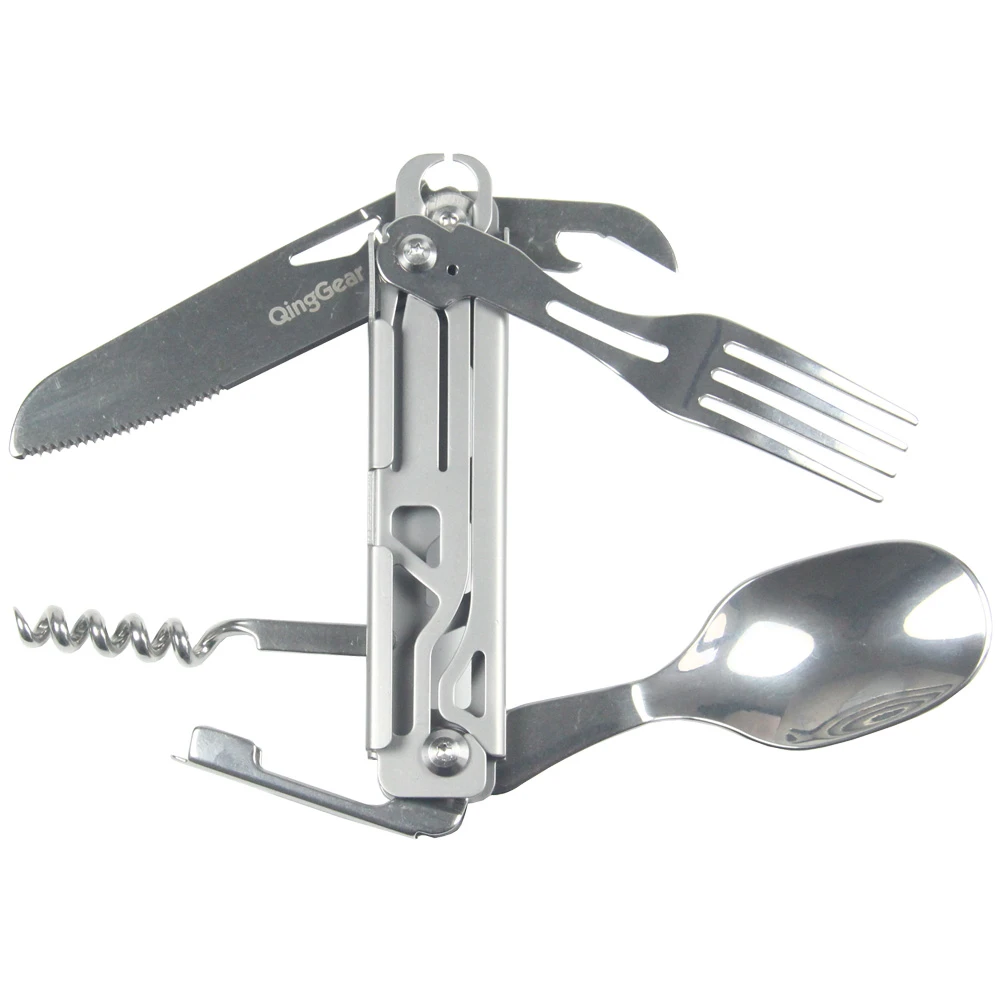 6-in-1 Detachable Camping Utensils Flatware Set Multifunction Travel ...