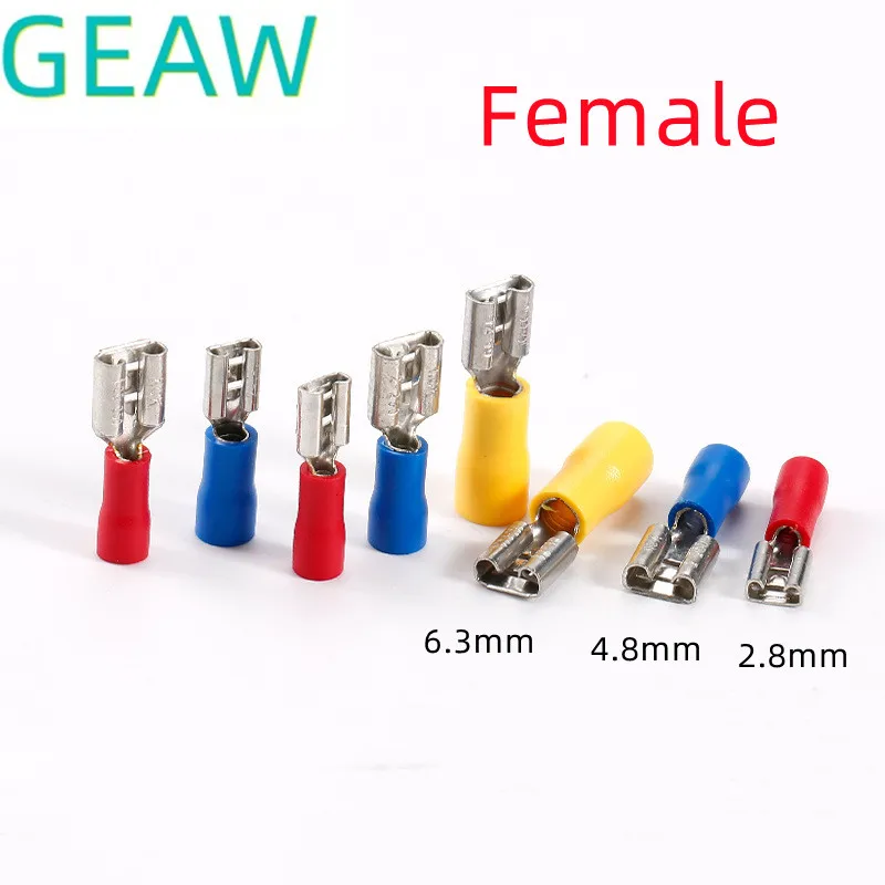 100pcs-Female-Red-Blue-Yellow-2-8mm-4-8mm-6-3mm-Insulated-Spade-Wire ...