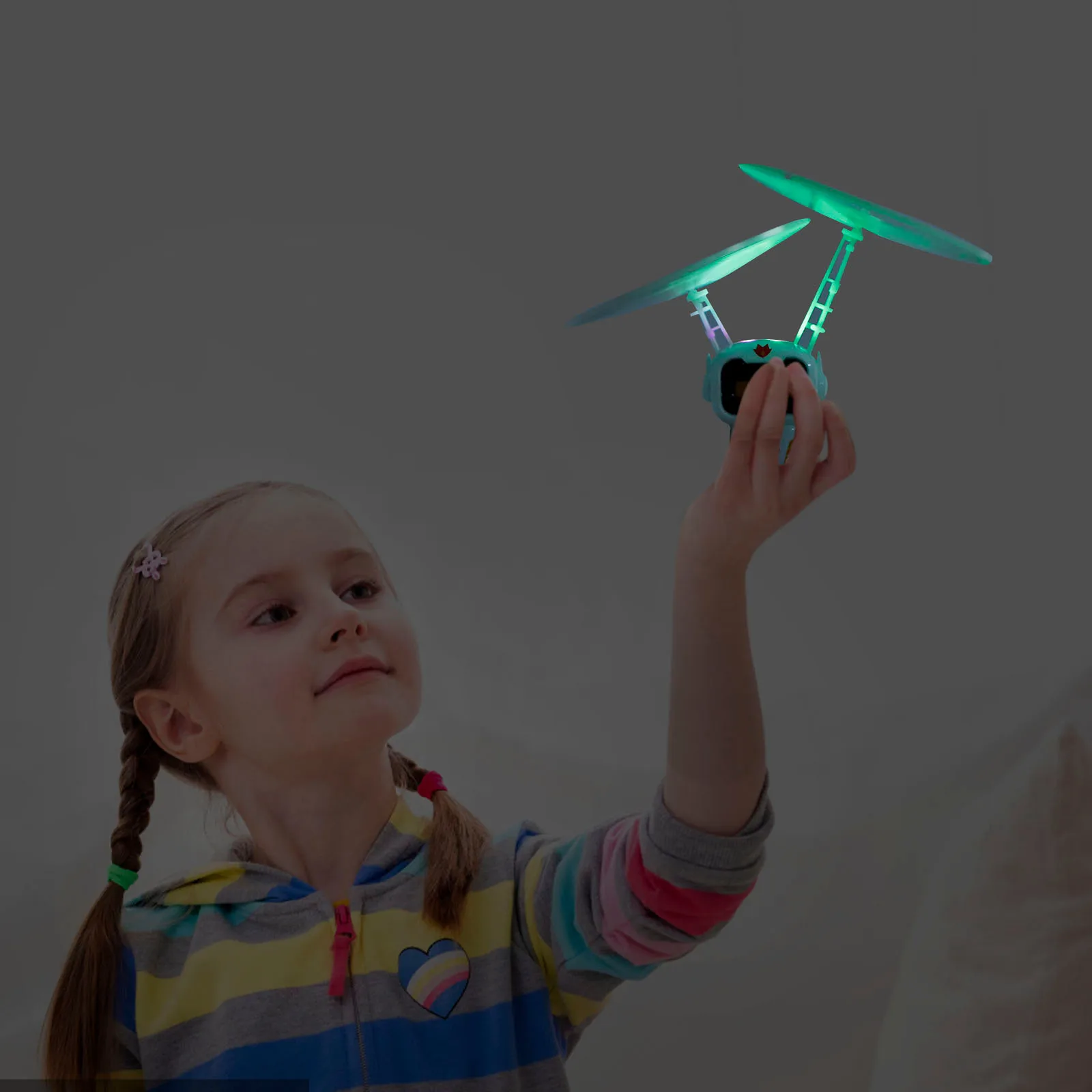 Airship Flying Toys Hand Control Flying Toys Magic Led Light Controller Mini Drone Fly Spinners Toy For Adults Children Gifts