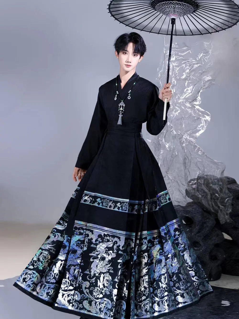 New Chinese Style Hanfu Dress Men Women Ming Dynasty Woven Gold Horse ...