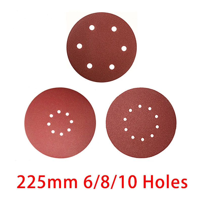 225mm-6-8-10Hole-Wall-Sander-Sandpaper-Metal-Grinding-Disc-Abrasive ...