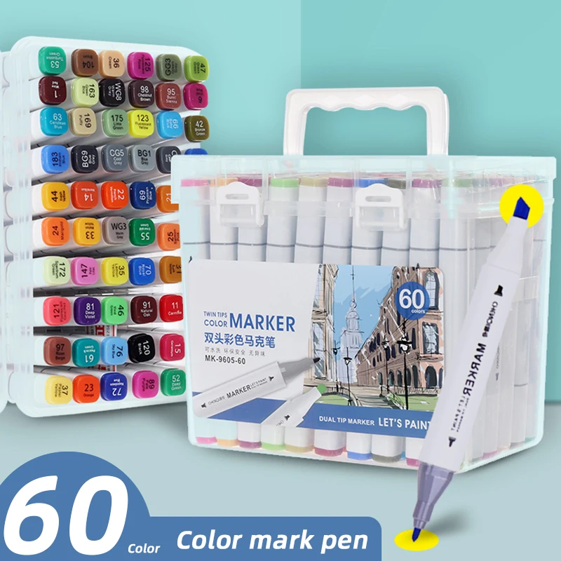 12/24/36/48/60 Color Set Wasable Double Head High Quality Not Wipe Mark ...