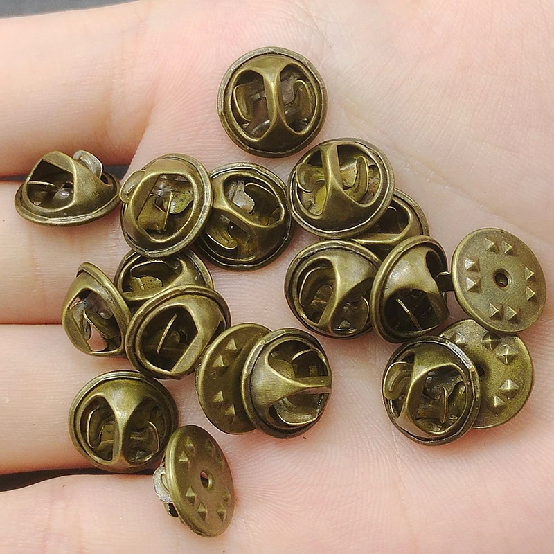 50pcs-7-Colors-Squeeze-Badge-Base-Butterfly-Clasp-Cap-Nail-Tie-Back ...