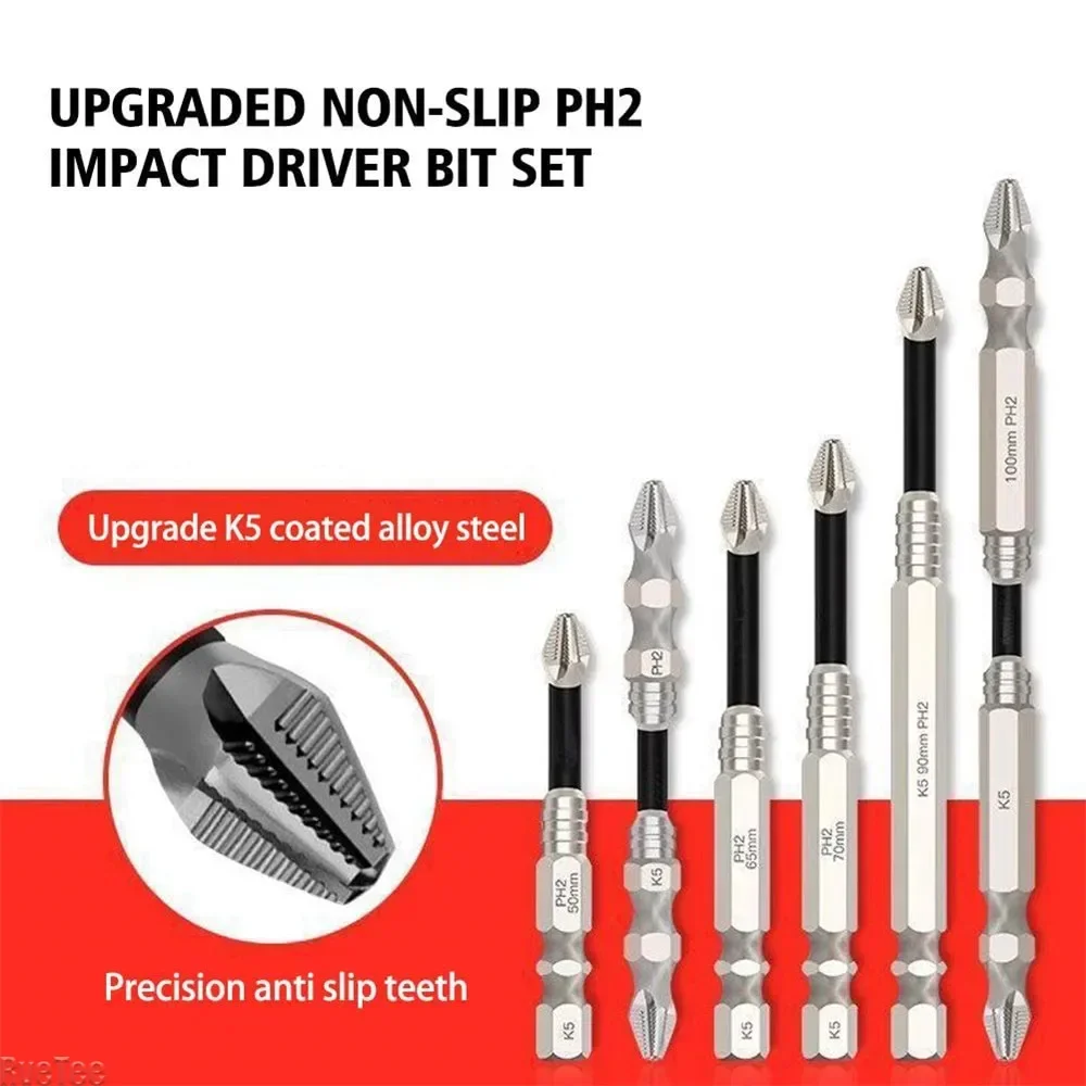 10pcs New Magnetic Screwdriver Bit Alloy Steel Anti-Slip Long Drill ...