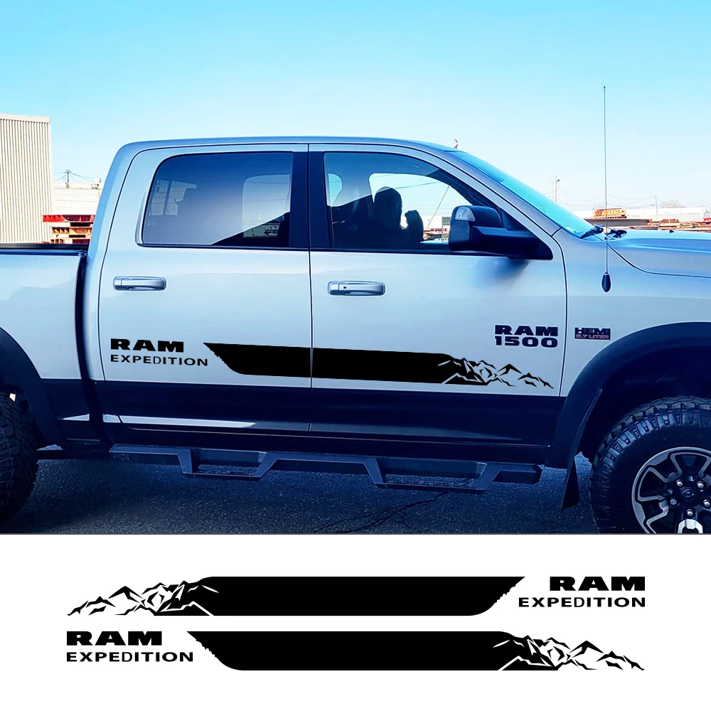 Car-Door-Side-Sticker-For-Dodge-RAM-1500-Rebel-Truck-Graphics-Mountain ...