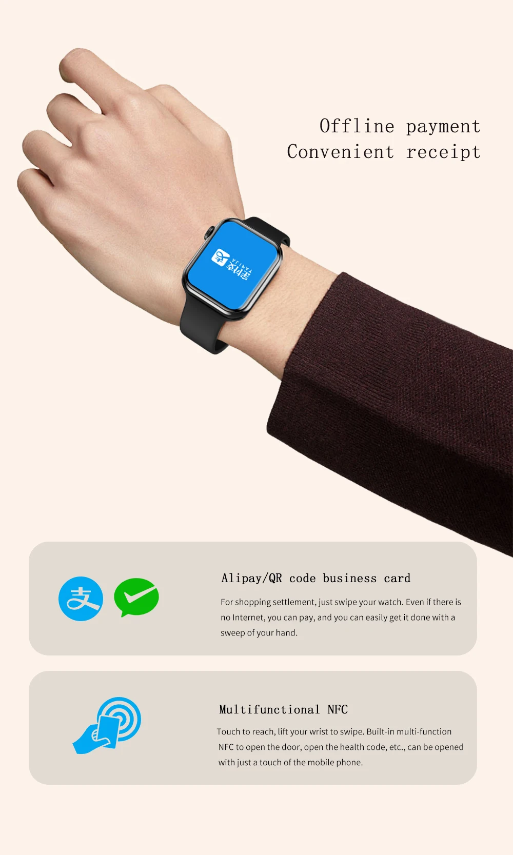 ساعة ذكية نسائية Smartwatch احدث اصدار (ضمان ذهبي ) - coffee &horse
