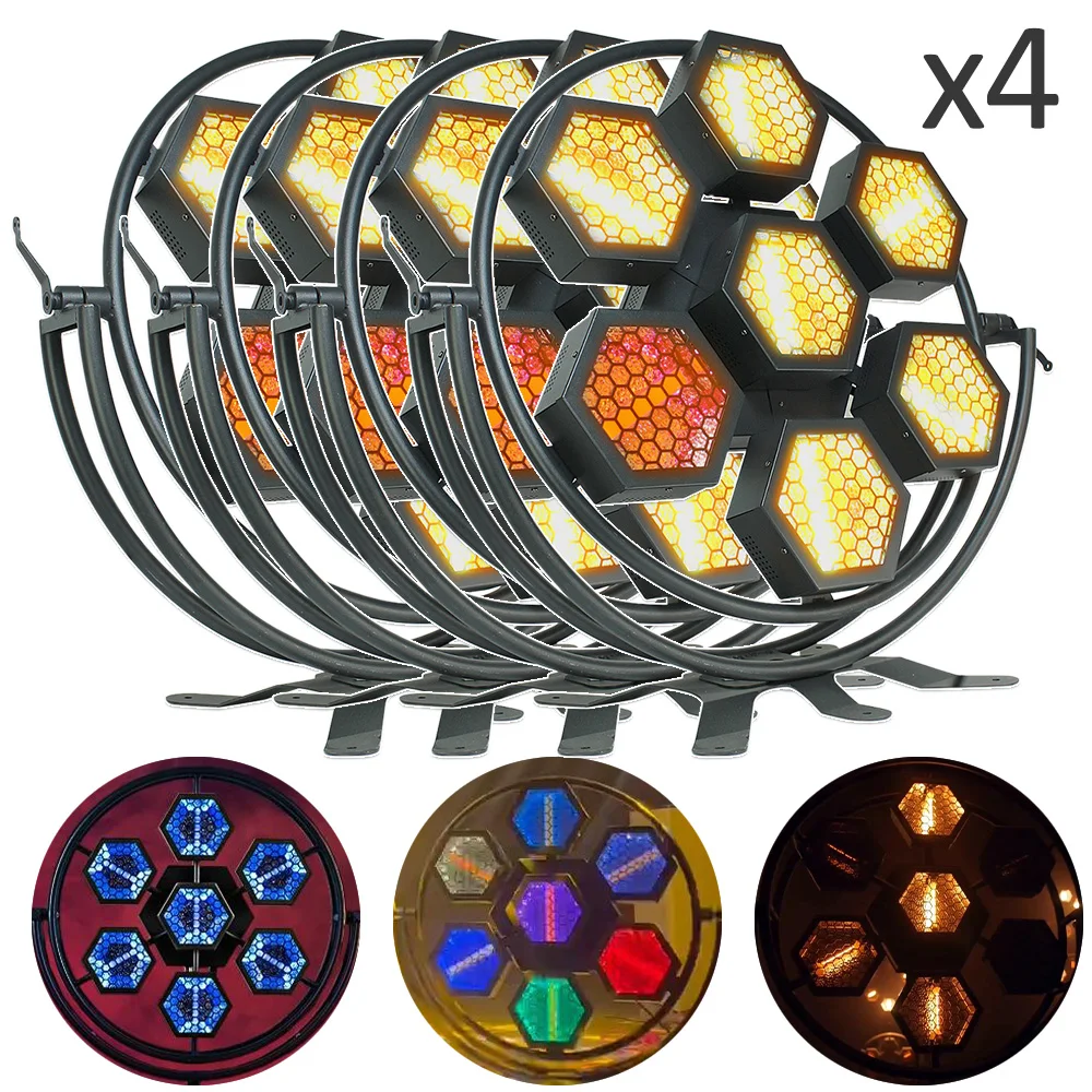 4Pcs-Lot-7x60W-Warm-RGB-LED-Stage-Retro-Light-LED-background-Halogen ...