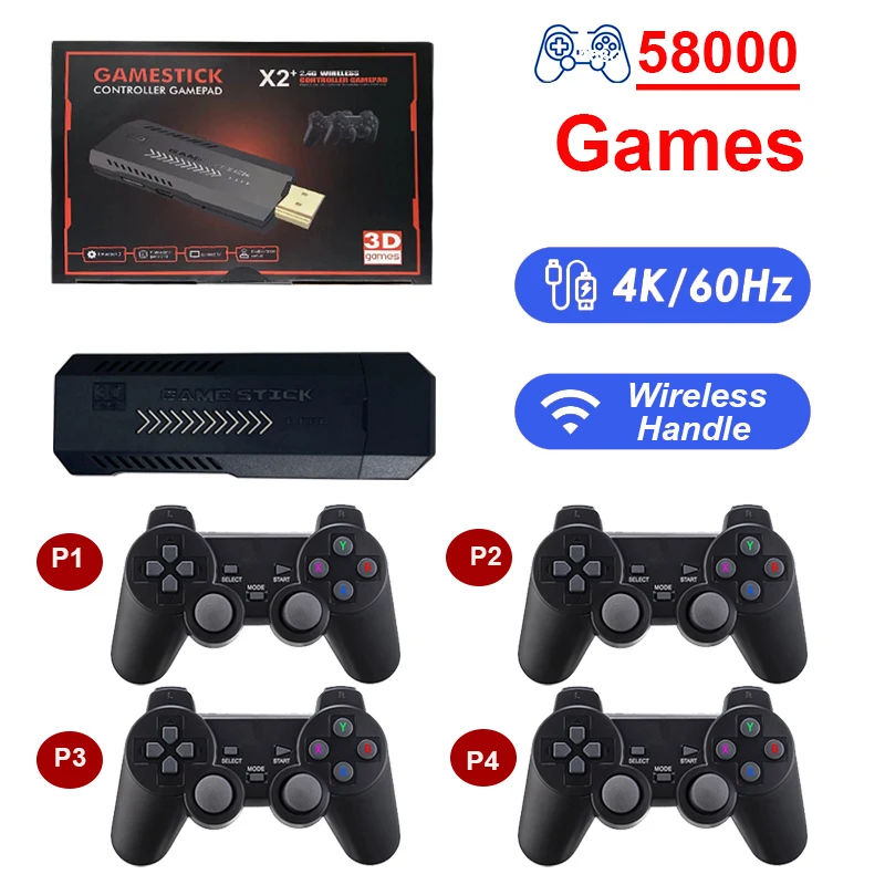 58000 Games 256GB GD10 Pro Console de Videogame 2.4G Duplo Controlador ...