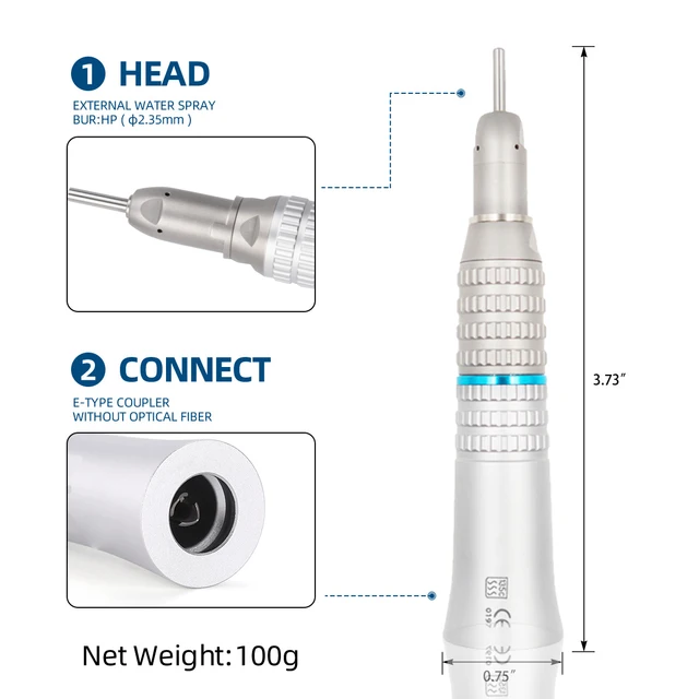 Denspay EX-type Dental Low Speed Handpiece Push Button Contra Angle ...