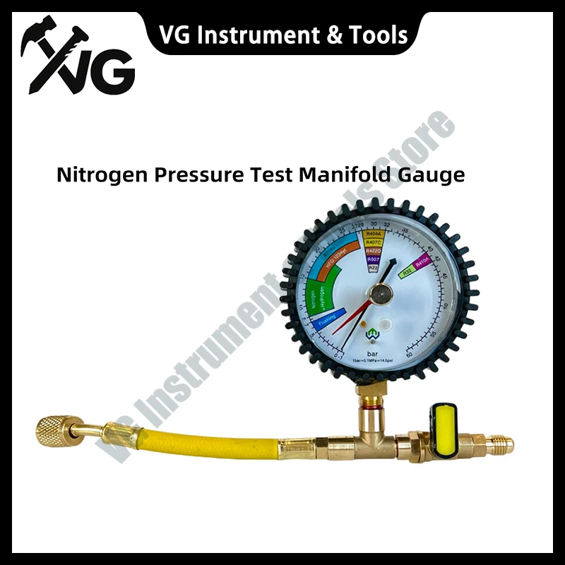 Pressure Gauge Nitrogen Pressure Tester HVAC Systems Cold Test Table ...