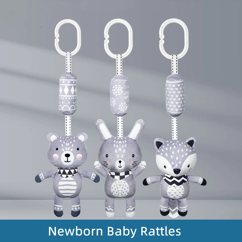 Infant-Stroller-Bed-Hanging-Rattles-Black-White-Visual-Grab-Ability ...