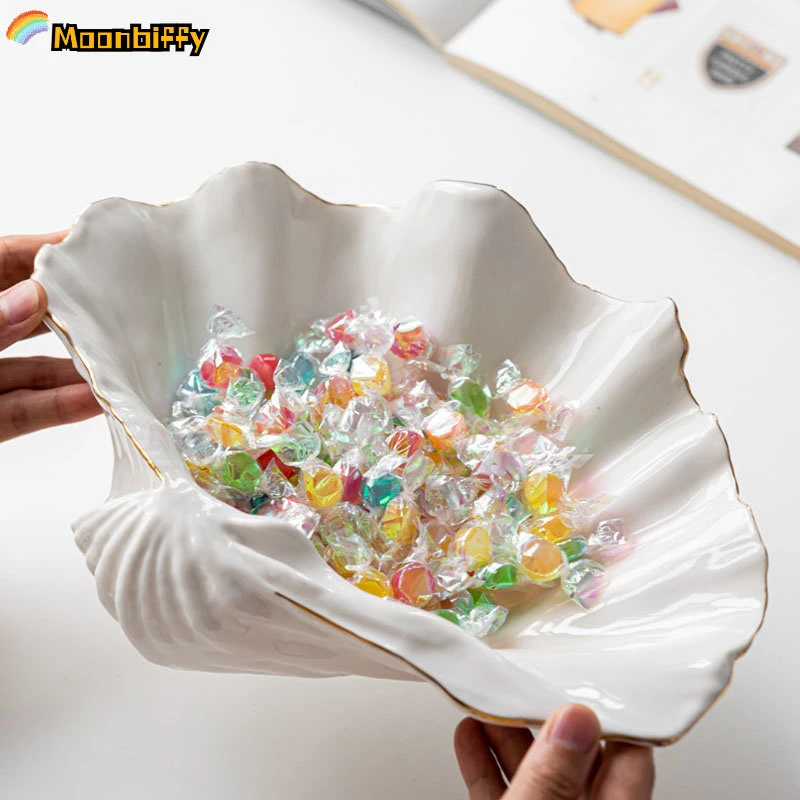 Shell Shape Ceramic Plates Dinner Dish Steak Salad Tray Table ...