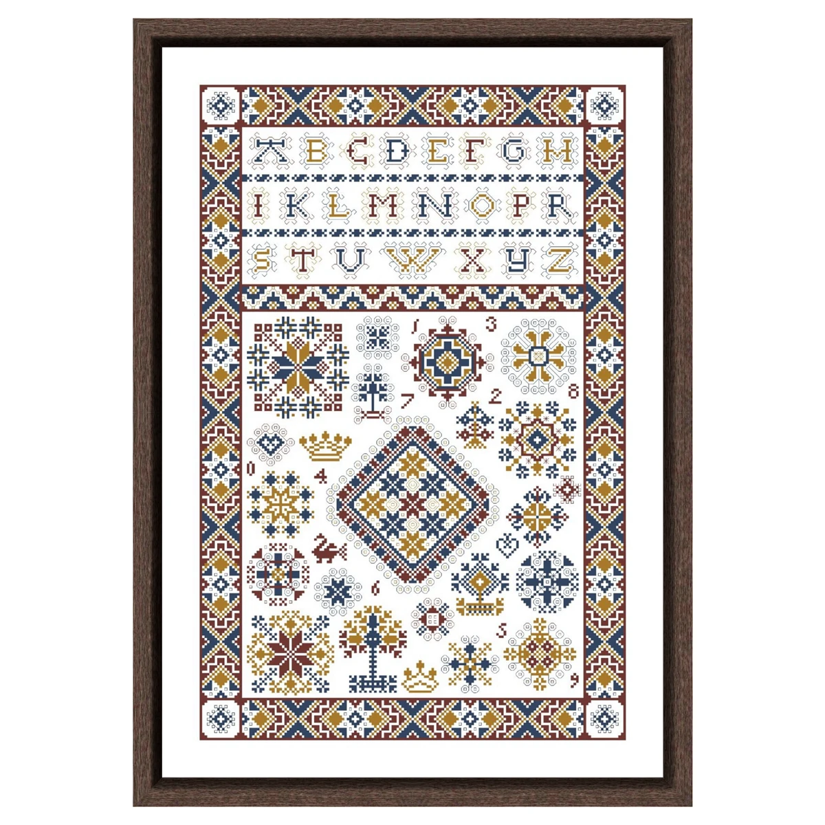 Lace-patterned-letter-puzzle-cross-stitch-kit-simple-color-pattern-18ct ...