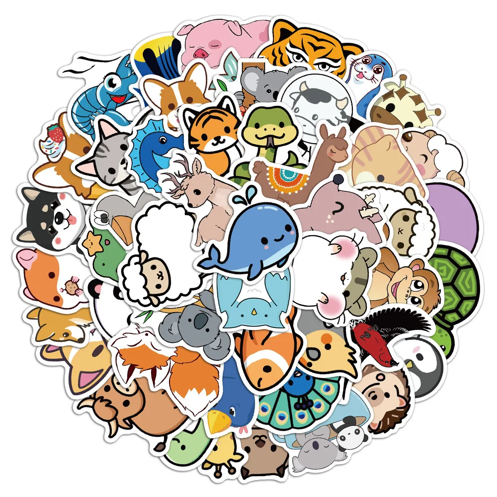 50pcs-Cute-Little-Animal-Stickers-Notebook-Guitar-Skateboard-DIY ...