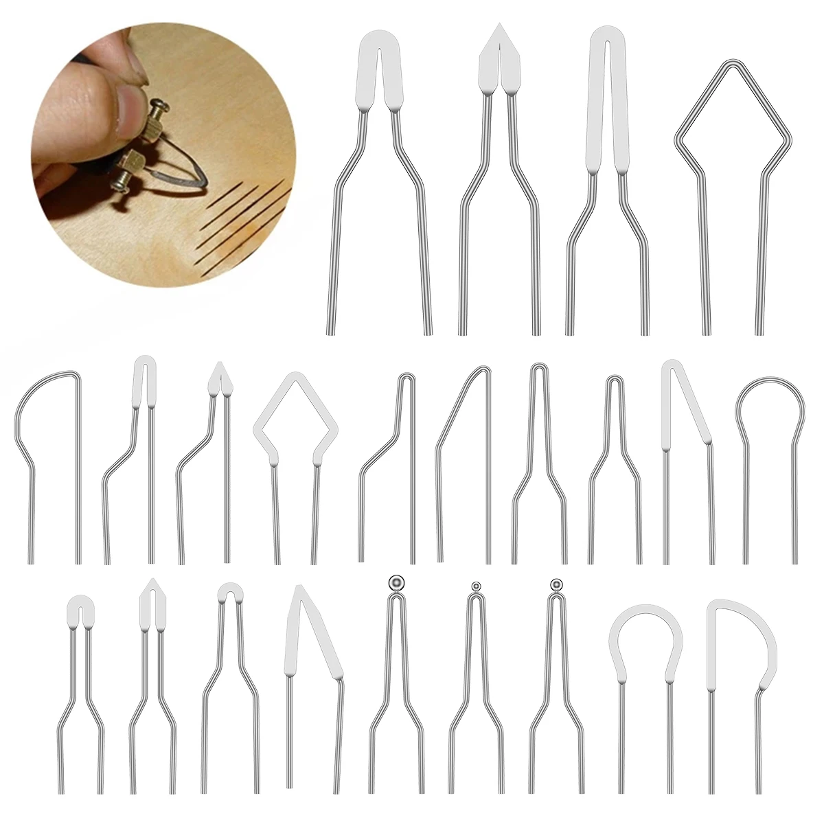 23Pcs-Pyrography-Wire-Tips-Heat-Resistant-Wood-Burning-Tips-Replacement ...