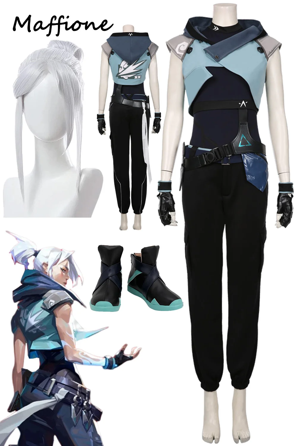 Jett-Cosplay-Costume-Wigs-Game-Valorant-Roleplay-Outfits-Women-Disguise ...