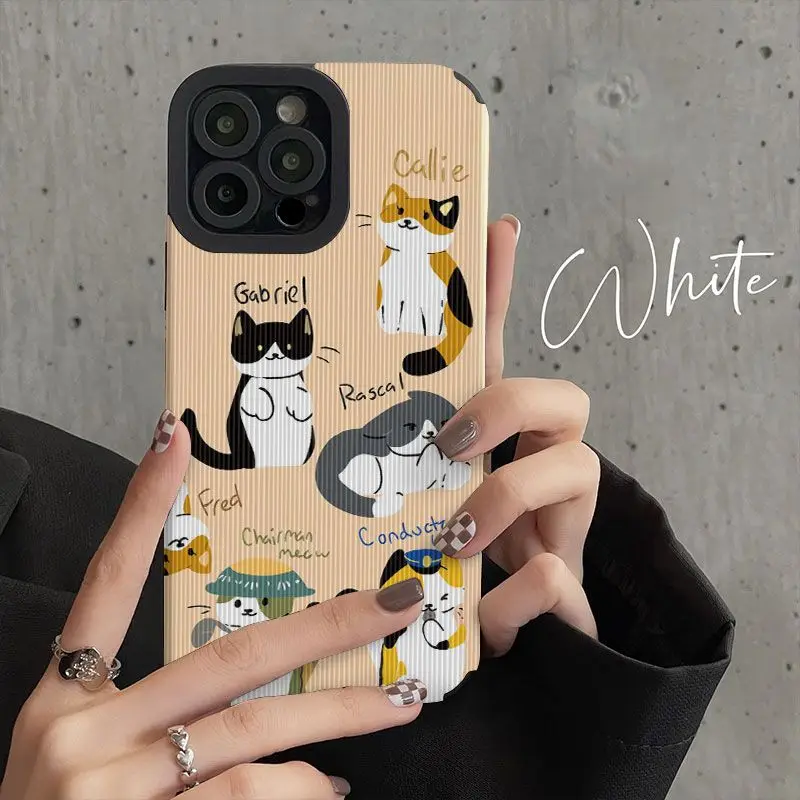 Casing-HP-kucing-kartun-sarung-pelindung-belakang-ponsel-gaya-garis ...