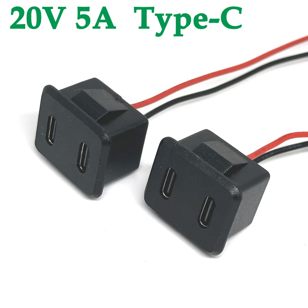 1-3PC-5A-20V-Waterproof-Double-layer-TYPE-C-female-base-type-c-socket ...
