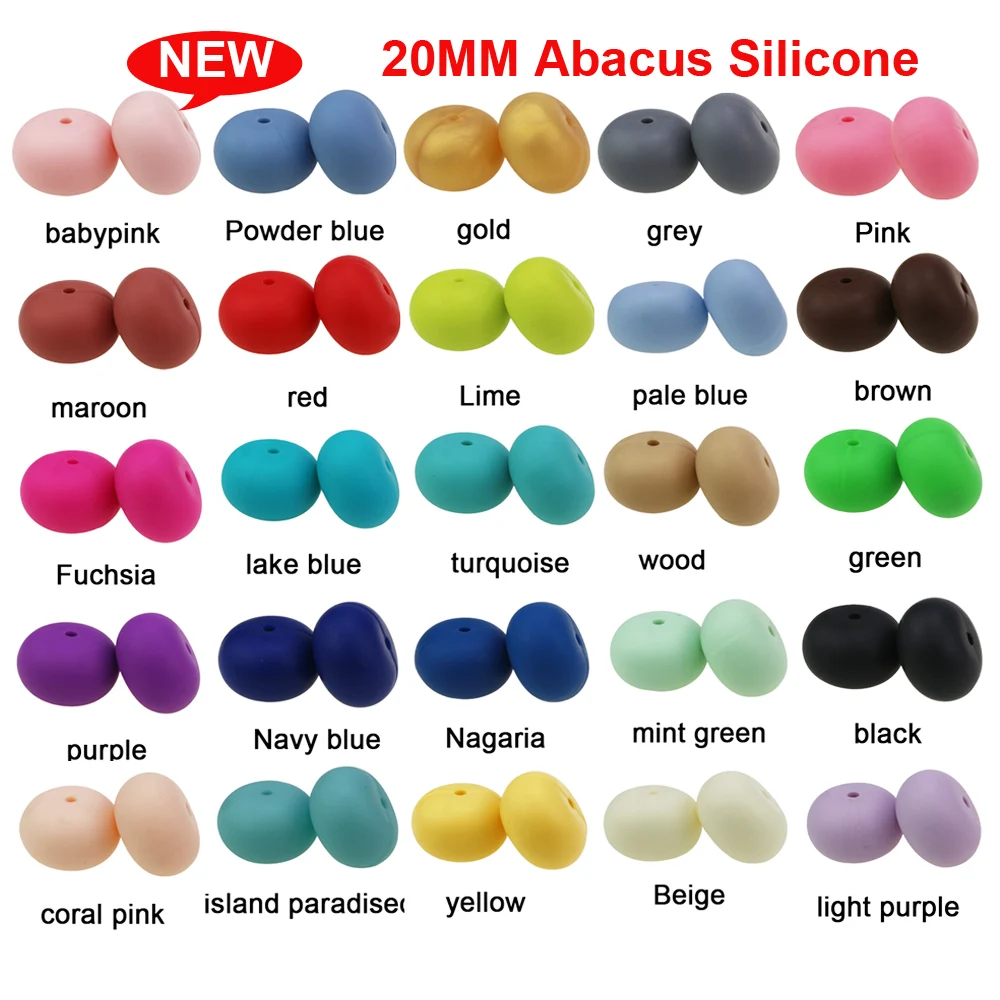 2024-New-Spring-Colors-Abacus-Silicone-Beads-20MM-10Pcs-20Pcs-Teething ...